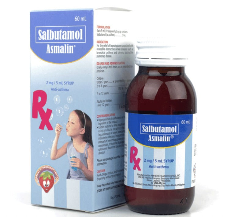ASMALIN (Salbutamol) 2mg Syrup – Genbrand Pharmacy